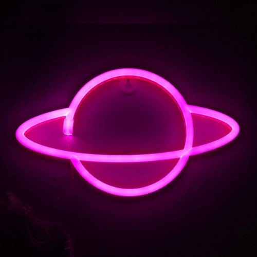 LED Planet Neon Light Bedroom Universe Shape Decoration Night Light(Pi