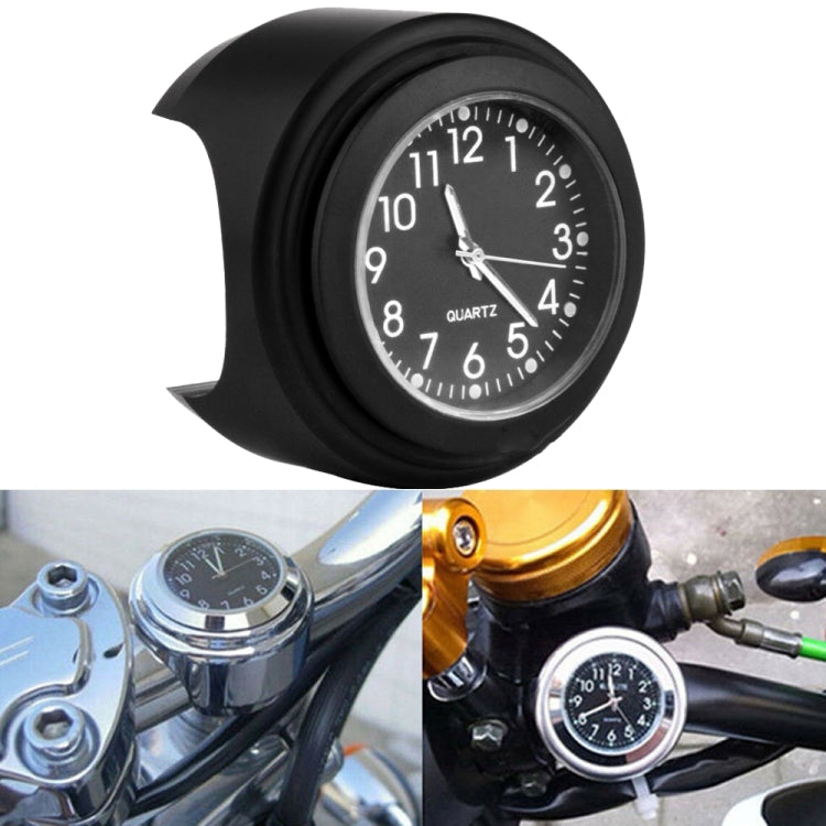 Aluminum Alloy Plating Motorcycle Handlebar Clock(Black Shell Black Ba
