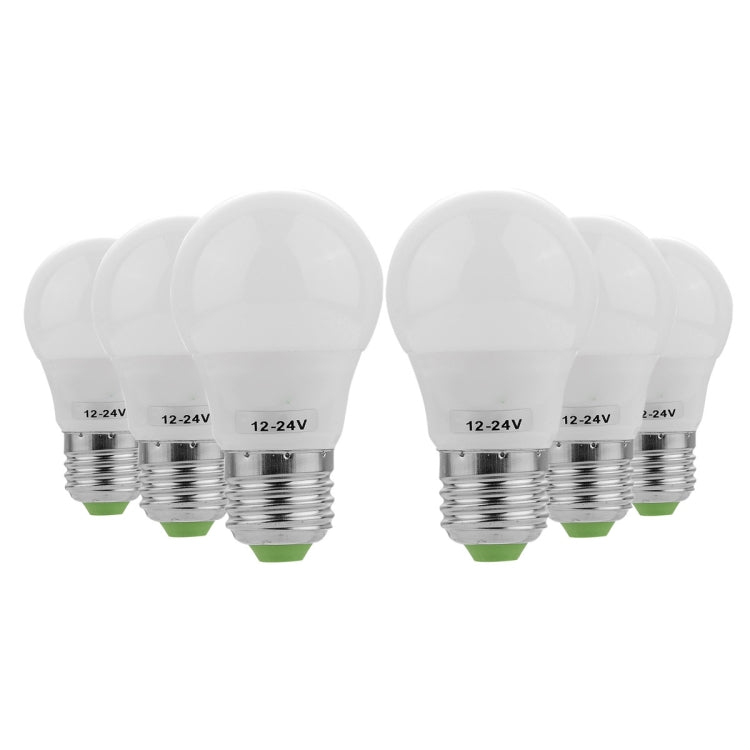 YWXLight 6PCS E27 3W AC/DC 12-24V 6LEDs 5730SMD LED Bulb (Cold white)